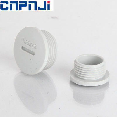 CNPJ china factory Nylon PA6 plastic screw end Cap blind plug with thread Offwhite