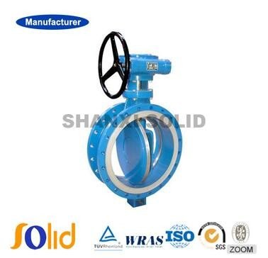 Resilient ductile cast iron Wafer Type PTFE Butterfly Valve