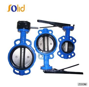 Resilient ductile cast iron Wafer Type PTFE Butterfly Valve