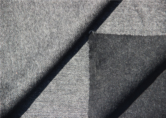 Dark Grey Herringbone Wool Fabric For Long Winter Coats Mens In stock On sale