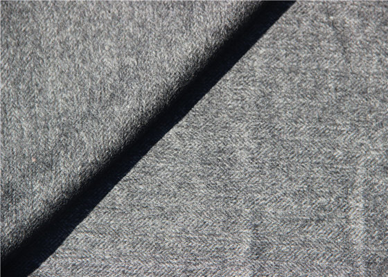 Dark Grey Herringbone Wool Fabric For Long Winter Coats Mens In stock On sale