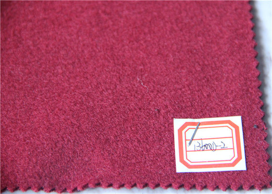 Dark Red Wool Fabric In Stock 5 Cashmere , 60% Wool Suiting Fabric For Women Winter Skirts