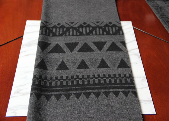 Located 50% Wool Jacquard Scarf  Fabric Gray And Black 150 Cm Width ISO9001