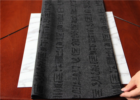 Located 50% Wool Jacquard Scarf  Fabric Gray And Black 150 Cm Width ISO9001