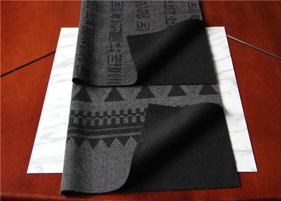 Located 50% Wool Jacquard Scarf  Fabric Gray And Black 150 Cm Width ISO9001