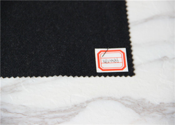 150CM Winter Coat Wool Melton Fabric Black Warm For Men And Woman 600 G / M