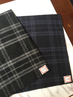 60 Wool Duffle Coat Scottish Plaid Fabric Dark Blue In Stock British Style