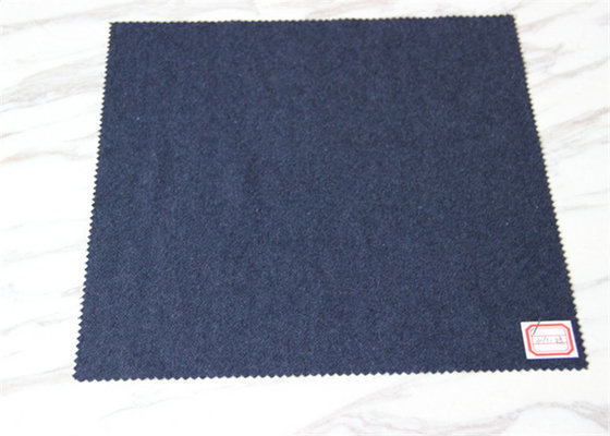 Navy / Green Dry Clean Melton Wool Fabric Water Resistant 60 Polyester