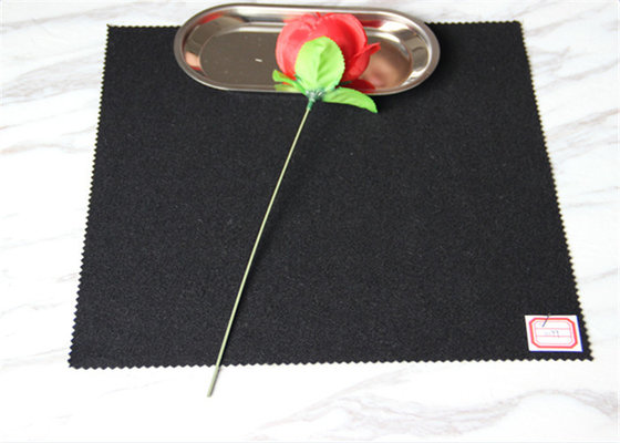 Black Winter Clothing Melton Wool Fabric Anti Pilling 50 Wool 620 G / M Windproof