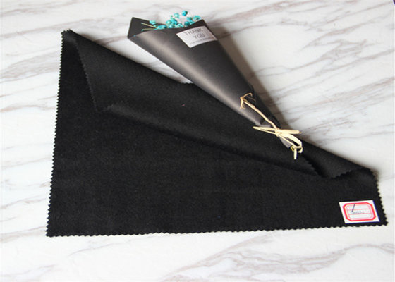 Anti Pilling Black Coating Wool Fabric Autumn Clothing Light Weight 150CM Width