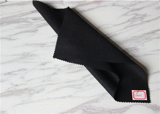 Woven Black Wool Suiting Fabric In Stock , Vintage Wool Fabric 580 Gram Per Meter