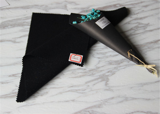 Woven Black Wool Suiting Fabric In Stock , Vintage Wool Fabric 580 Gram Per Meter