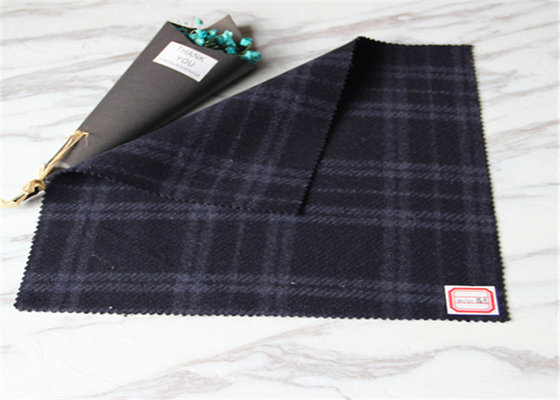 60 Wool Duffle Coat Scottish Plaid Fabric Dark Blue In Stock British Style