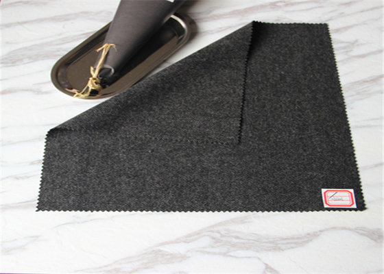 Medium 1.8cm Grey Herringbone Wool Fabric 550 Gram Per Meter In Stock