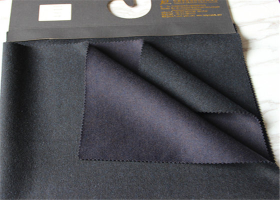 780 G / M Double Faced Wool Coating Fabric Navy And Dark Green With Unclear Twill