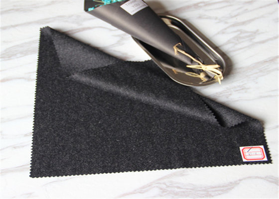 Black And Grey Twill Wool Fabric Thin Yarn Type In Stock 60 Wool 400g / M