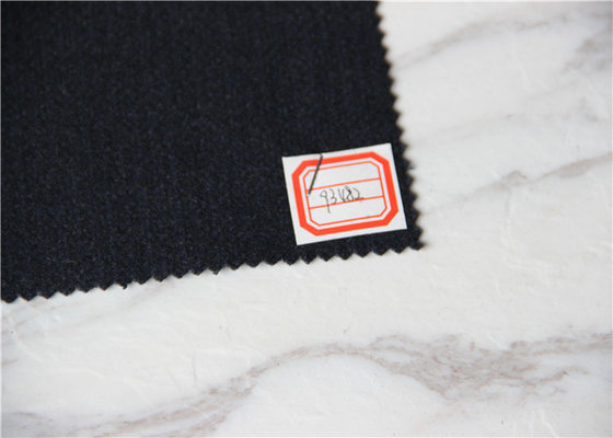 Melton Lightweight Wool Fabric 150 CM Black With Blue Line In Stock