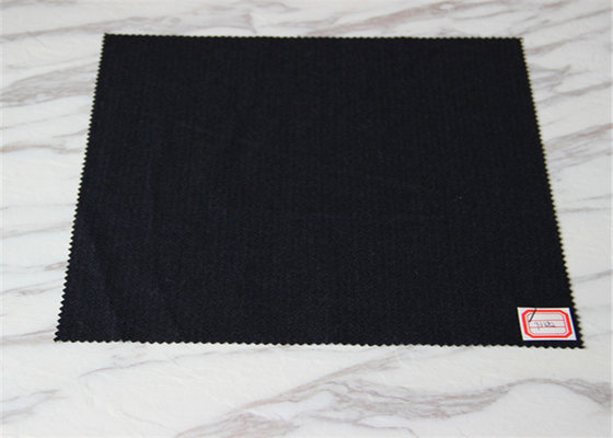Melton Lightweight Wool Fabric 150 CM Black With Blue Line In Stock