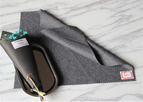 Work Gloves / Linings Grey Flannel Woven Wool Fabric With Unclear Twill
