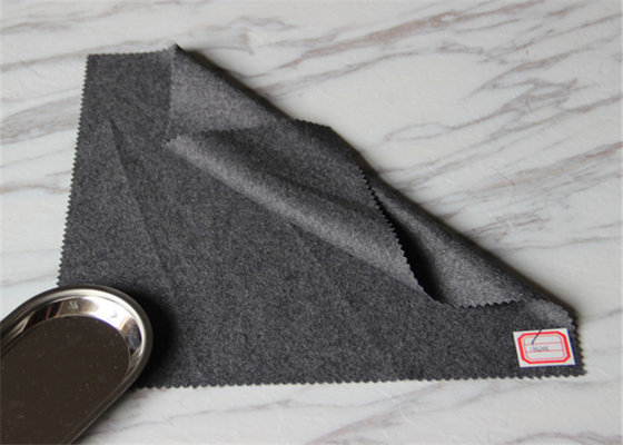 Work Gloves / Linings Grey Flannel Woven Wool Fabric With Unclear Twill