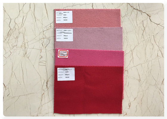 Light Red Wool Fabric Soft Comfortable , Double Faced Wool Crepe Dress Fabric 70w 720g