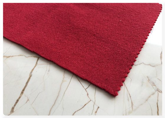 Light Red Wool Fabric Soft Comfortable , Double Faced Wool Crepe Dress Fabric 70w 720g