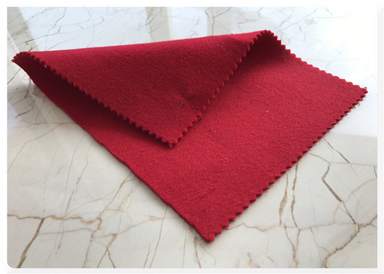 Light Red Wool Fabric Soft Comfortable , Double Faced Wool Crepe Dress Fabric 70w 720g