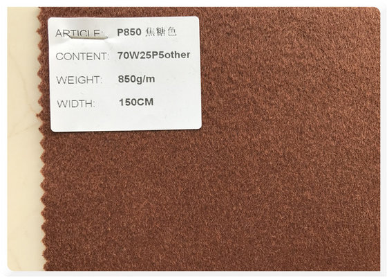 Crepe Dress Double Faced Wool Coating Fabric Red Brown Series 57" / 58" Width
