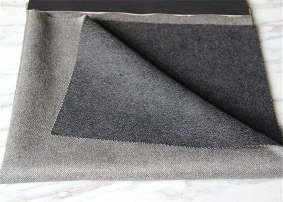 Over Twill Double Faced Wool Coating Fabric 57" / 58" Width Light+Medium Gray