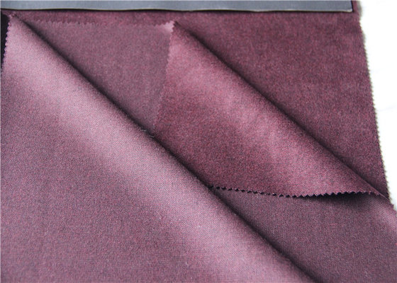 Mens Long Winter Coat Cashmere Coating Fabric Wine Red 360 G Customized
