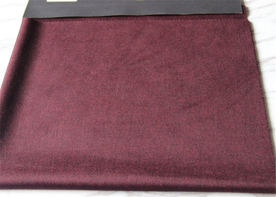 Mens Long Winter Coat Cashmere Coating Fabric Wine Red 360 G Customized