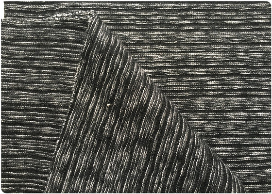 Black White Striped Knit Fabric For Mens Sleep Pants , Heavyweight Wool Fabric 16v 44p