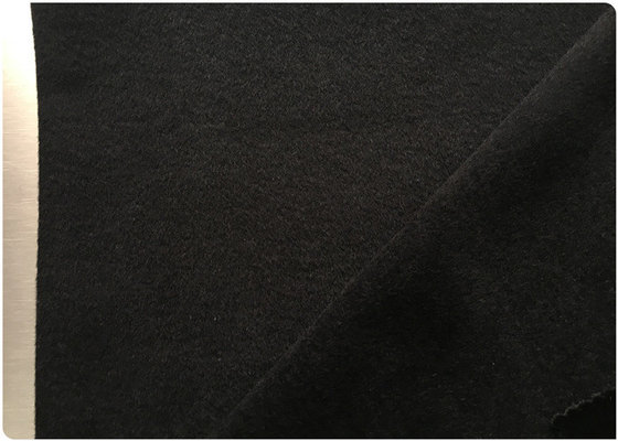 Durable Soft Black Knit Stretch Fabric 26% Wool ISO9001 150 CM Width