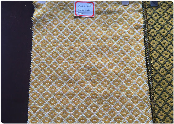 Plaid Tweed Jacquard Wool Fabric Yellow White Soft Comfortable Spring Women's Jacket