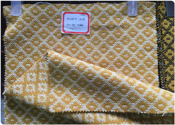 Plaid Tweed Jacquard Wool Fabric Yellow White Soft Comfortable Spring Women's Jacket