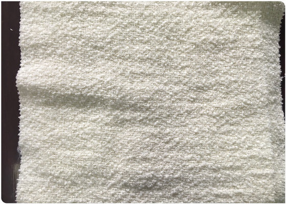 Twill Dobby Organic Wool Fabric OEM , White Cashmere Wool Fabric In Stock