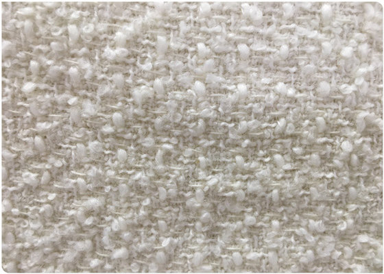 Twill Dobby Organic Wool Fabric OEM , White Cashmere Wool Fabric In Stock
