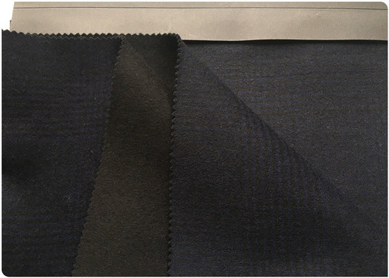 Tartan Double Faced Wool Coating Fabric With Horizontal And Vertical Line