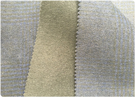 Tartan Double Faced Wool Coating Fabric With Horizontal And Vertical Line