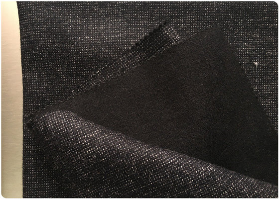 Double Sided Wool Fabric HongKong Style , Black Suit Wool Fabric Cold Protection