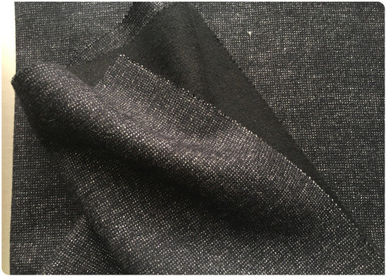 Double Sided Wool Fabric HongKong Style , Black Suit Wool Fabric Cold Protection