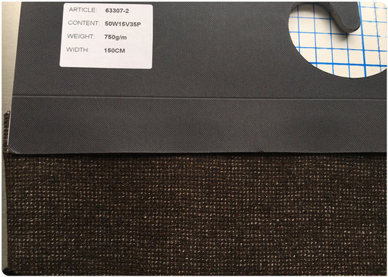 Heavy Brown Coating Wool Fabric 150CM Width 750 Gram Per Meter Double sided