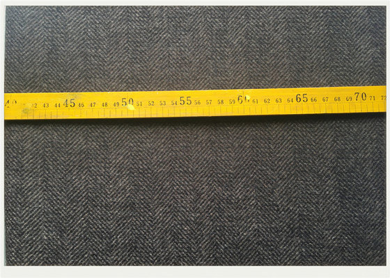 60% Wool 30p Brown Herringbone Wool Fabric 940 G / M  Wool And Polyester Mixed