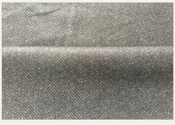 Windproof Black Winter Herringbone Wool Fabric 40 Polyester ISO9001