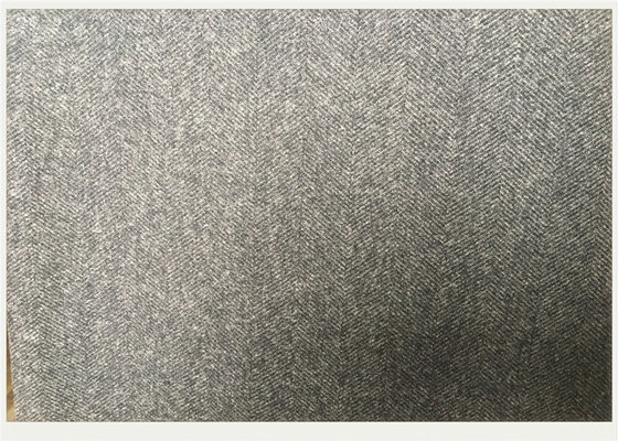 50% Wool Woven Gray Herringbone Fabric Anti Wind For Autumn Outfit / Jacket