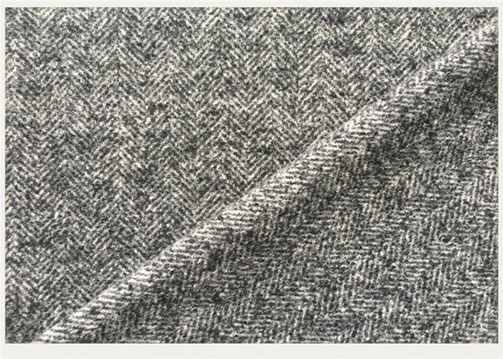 Men / Women Apparel Wool Blend Suiting Fabric With Small Herringbone Coat/Suit