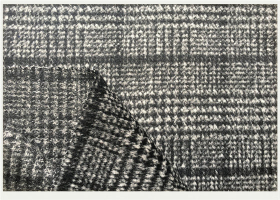 One side Tartan , Black And White Hounds tooth / Swallow Grid Plaid Fabric