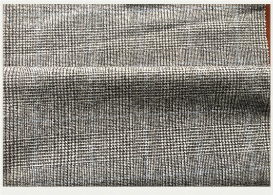 Windproof Warm Tartan Wool Fabric For Black And White Houndstooth Overcoat