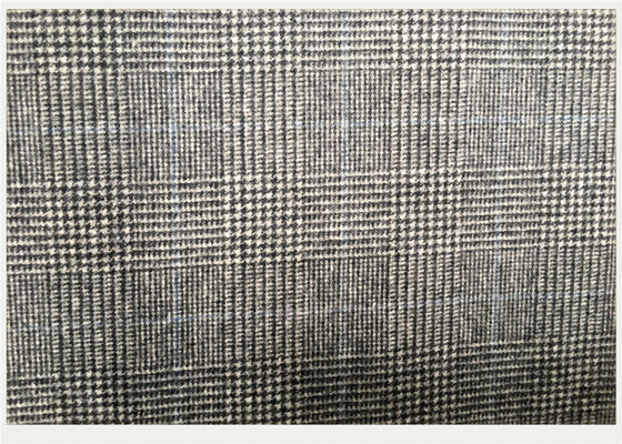 Windproof Warm Tartan Wool Fabric For Black And White Houndstooth Overcoat