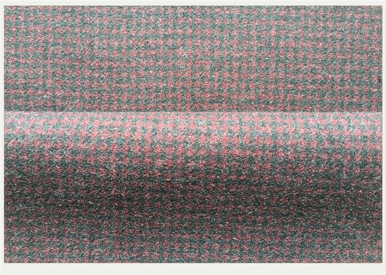 Red And Gray Tartan Wool Fabric Houndstooth Classical For Mens Formal Suits